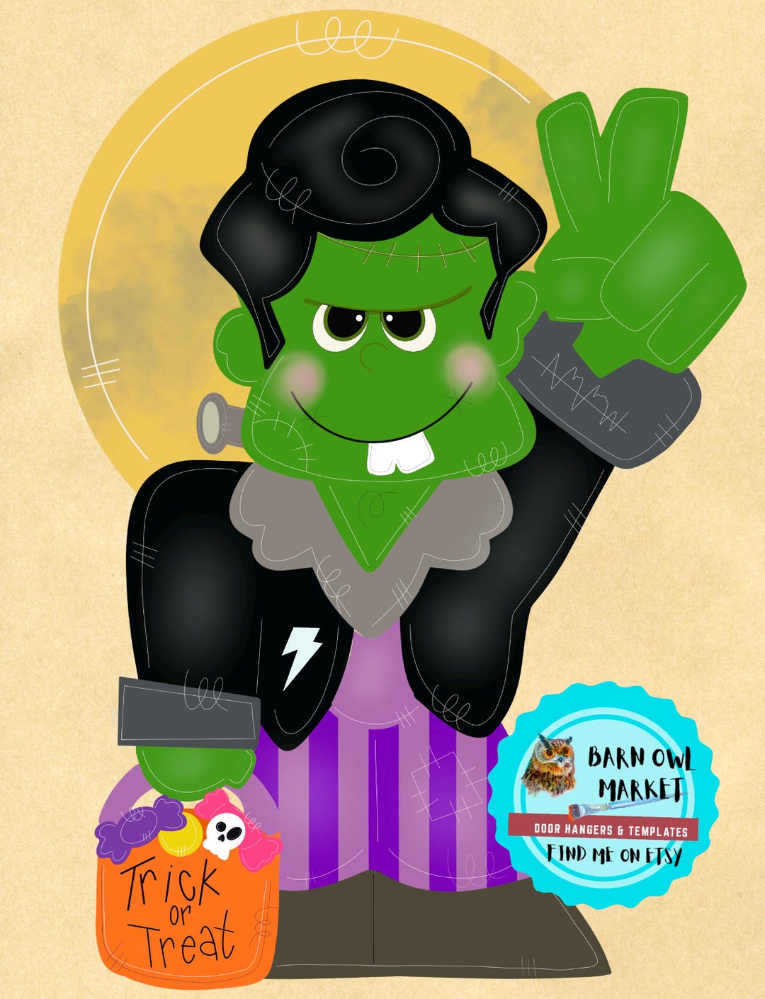 Trick or Treat Halloween Frankie Template , Halloween Frankie Template ...