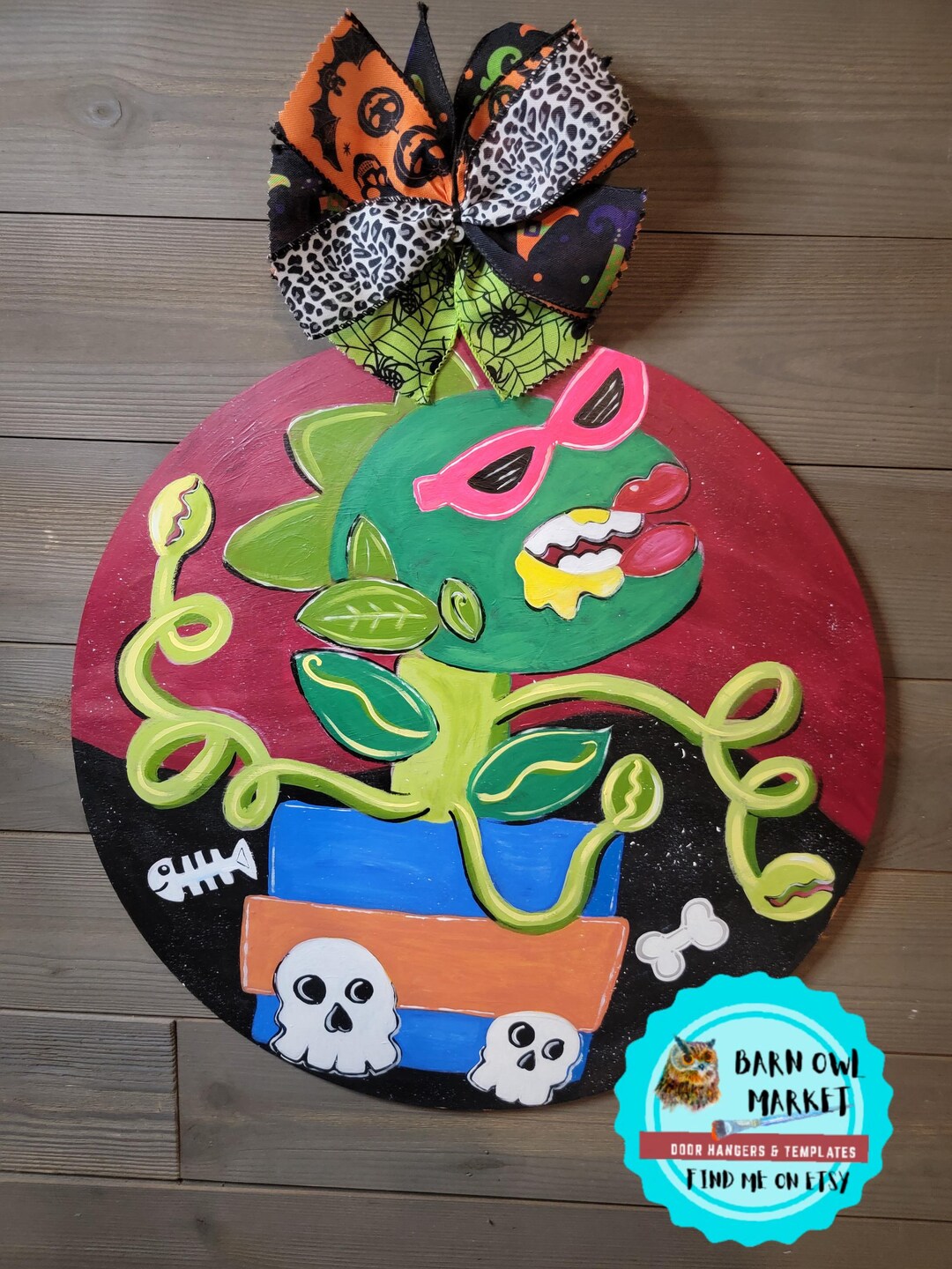 Venus Fly Trap Door Hanger, Halloween Door Hanger, Flower Door Hanger ...