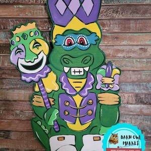 Mardi Gras Alligator Door Hanger, Parade Alligator, Mardi Gras Door ...