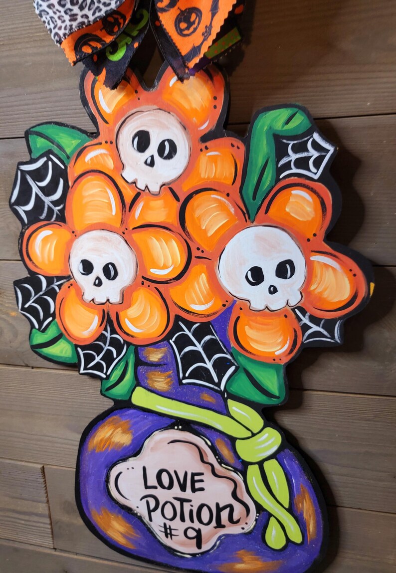Love Potion Halloween Door Hanger, Fluorescent Witch Decor - Etsy
