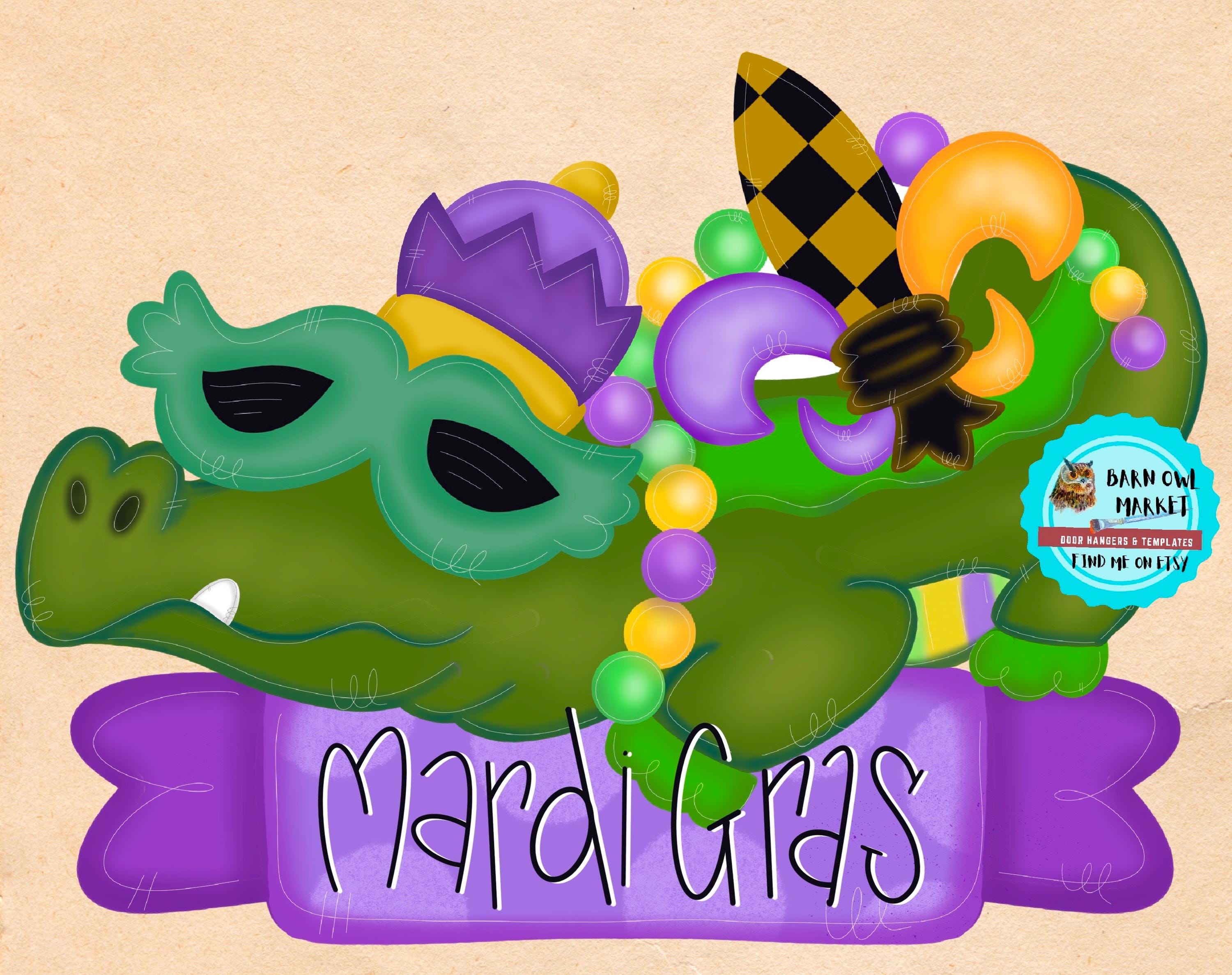 Mardi Gras Alligator Template, Alligator Template, Mardi Gras Template ...
