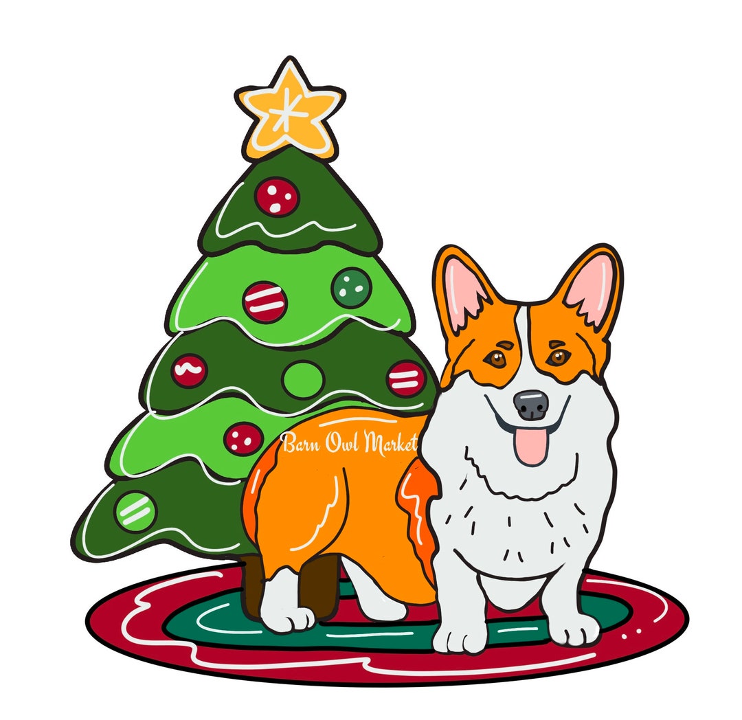 Corgi Christmas Tree Template - Etsy