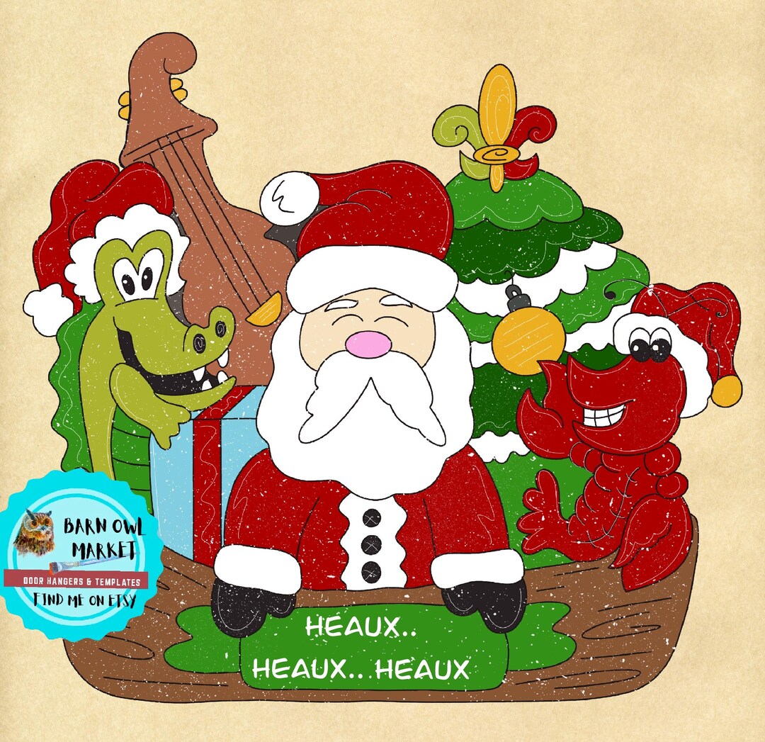 Santa Template, Cajun Santa, Template, Cajun Christmas Template, Bayou ...