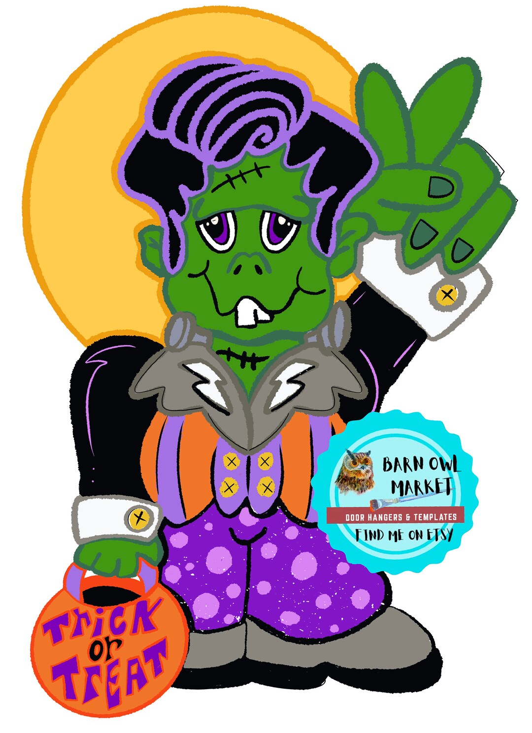 Trick or Treat Halloween Frankie Template , Halloween Frankie Template ...