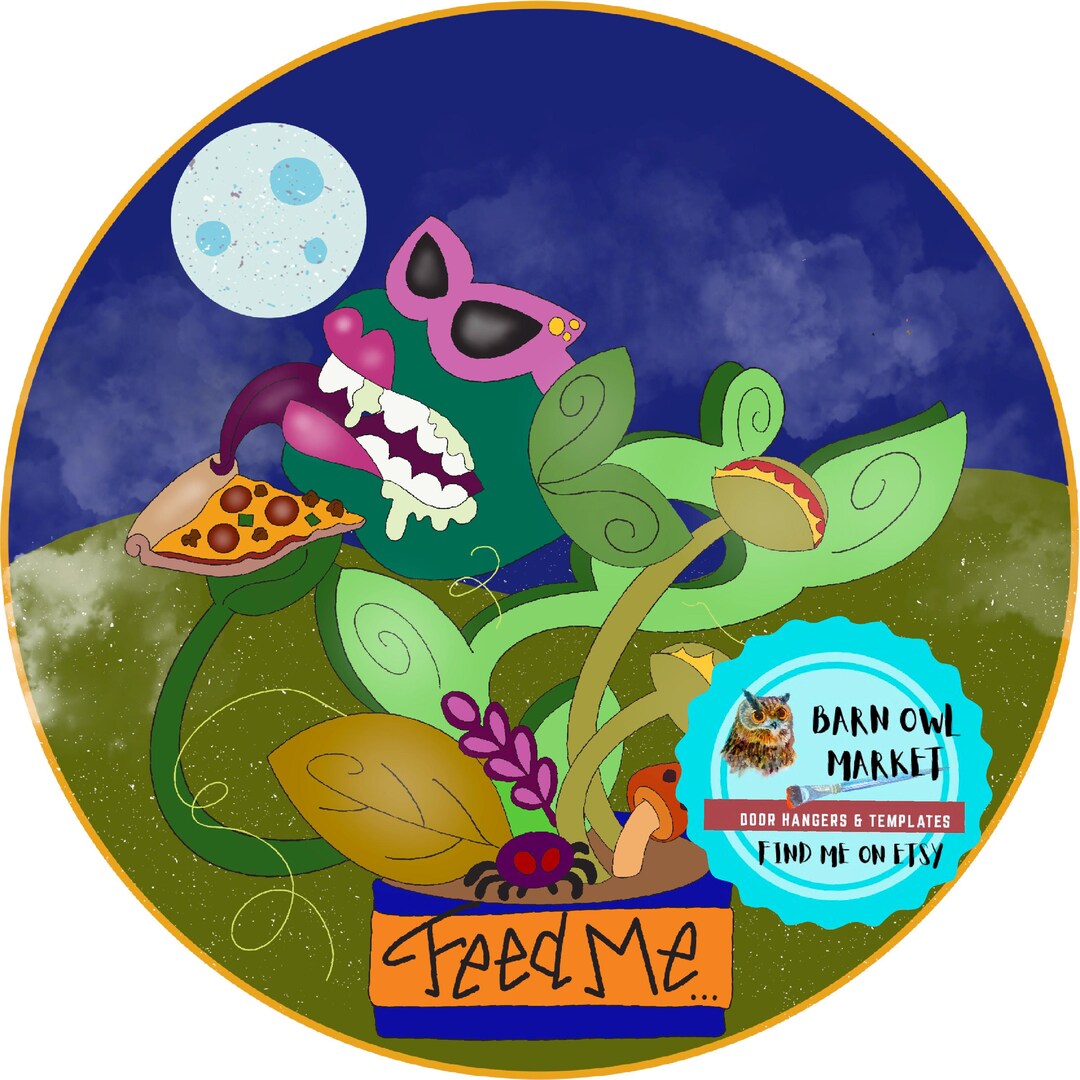 Venus Fly Trap Door Hanger Template, Halloween Door Hanger, Flower Door ...
