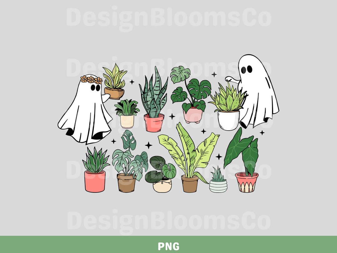 Hippie Ghosts With Plants PNG Ghost Plant Lady PNG Gardening Ghost PNG ...