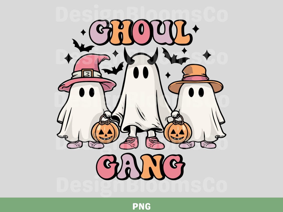 Ghoul Gang PNG Retro Halloween PNG Cute Halloween Ghosts PNG - Etsy