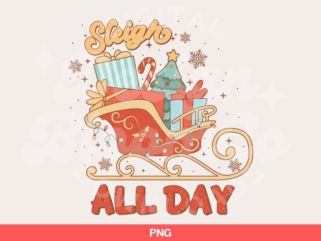 Sleigh All Day PNG Santa's Sleigh With Presents PNG Cute Christmas PNG ...