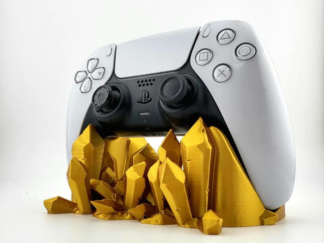 Crystal PS5 Controller Stand, 3D Printed Gamer Gift, Unique Desk Holder ...