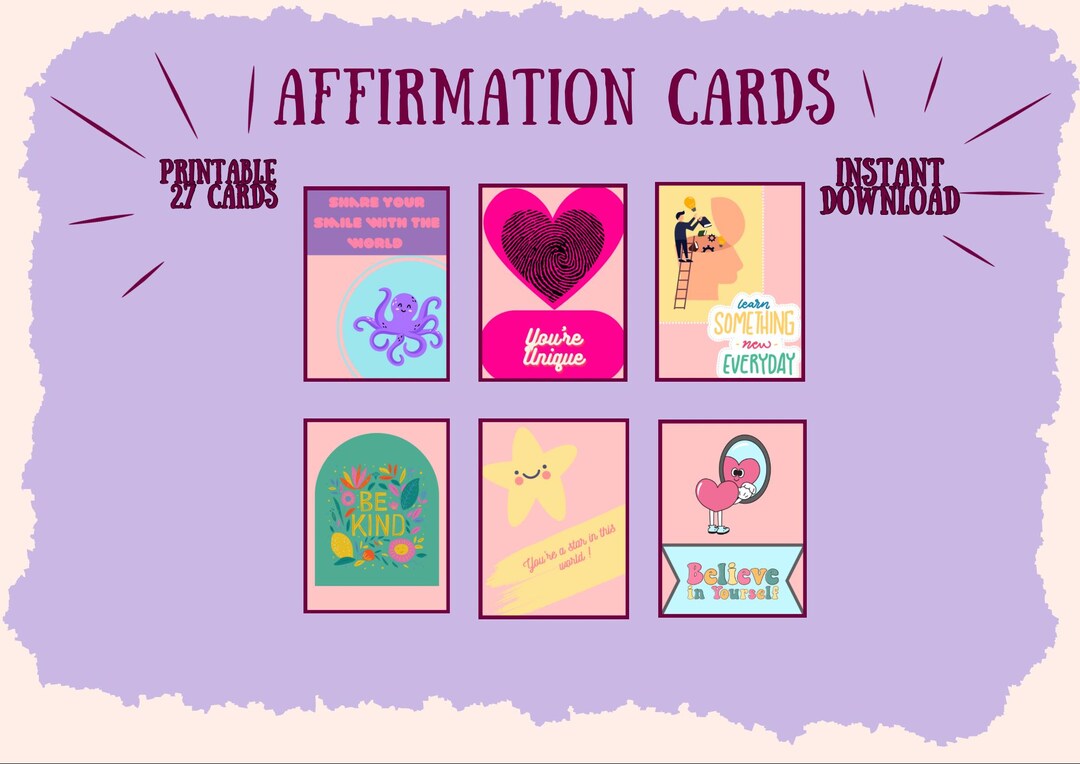 Positive Affirmation Cards - Etsy