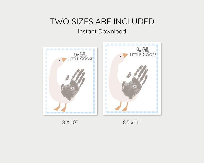 Our Silly Little Goose Handprint Art Printable | Baby Keepsake Gift ...