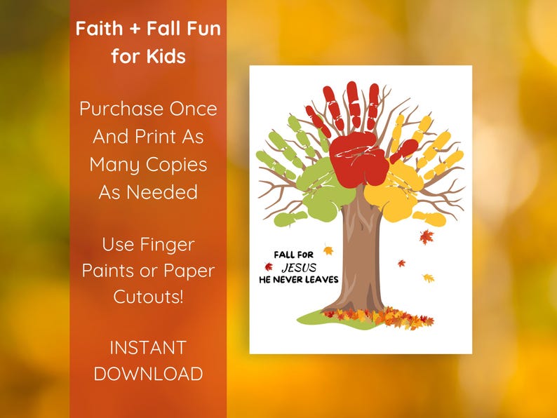 Fall for Jesus He Never Leaves Keepsake Craft, Craft for Fall ...