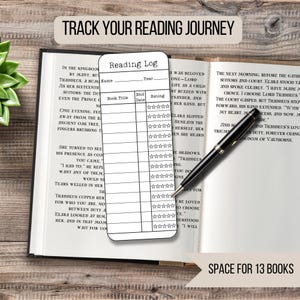 Printable Reading Book Log Bookmark, Library Card Book Tracker, Book ...