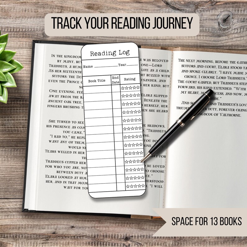 Printable Reading Book Log Bookmark, Library Card Book Tracker, Book ...