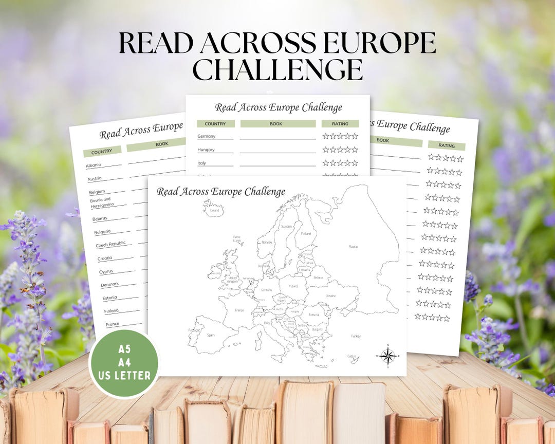 Europe Reading Challenge, Reading Tracker, Reading Journal, Book Log ...