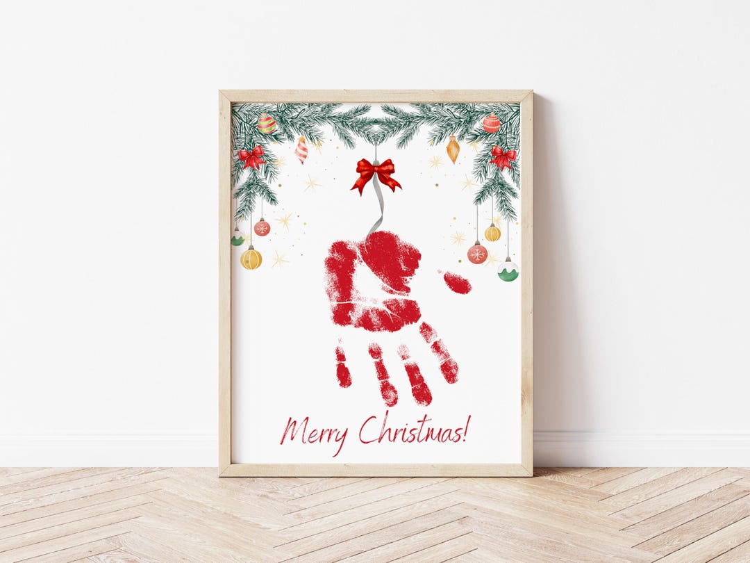 Christmas Tree Handprint Art, Baby Keepsake, Holiday Handprint, DIY ...