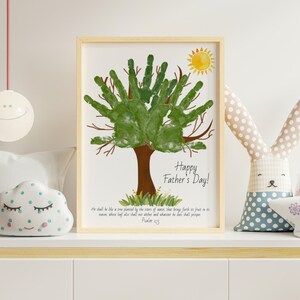Father’s Day Handprint Art Printable | Christian Gift for Dad | Bible ...