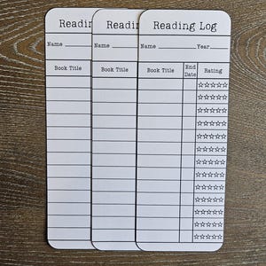 Printable Reading Book Log Bookmark, Library Card Book Tracker, Book ...
