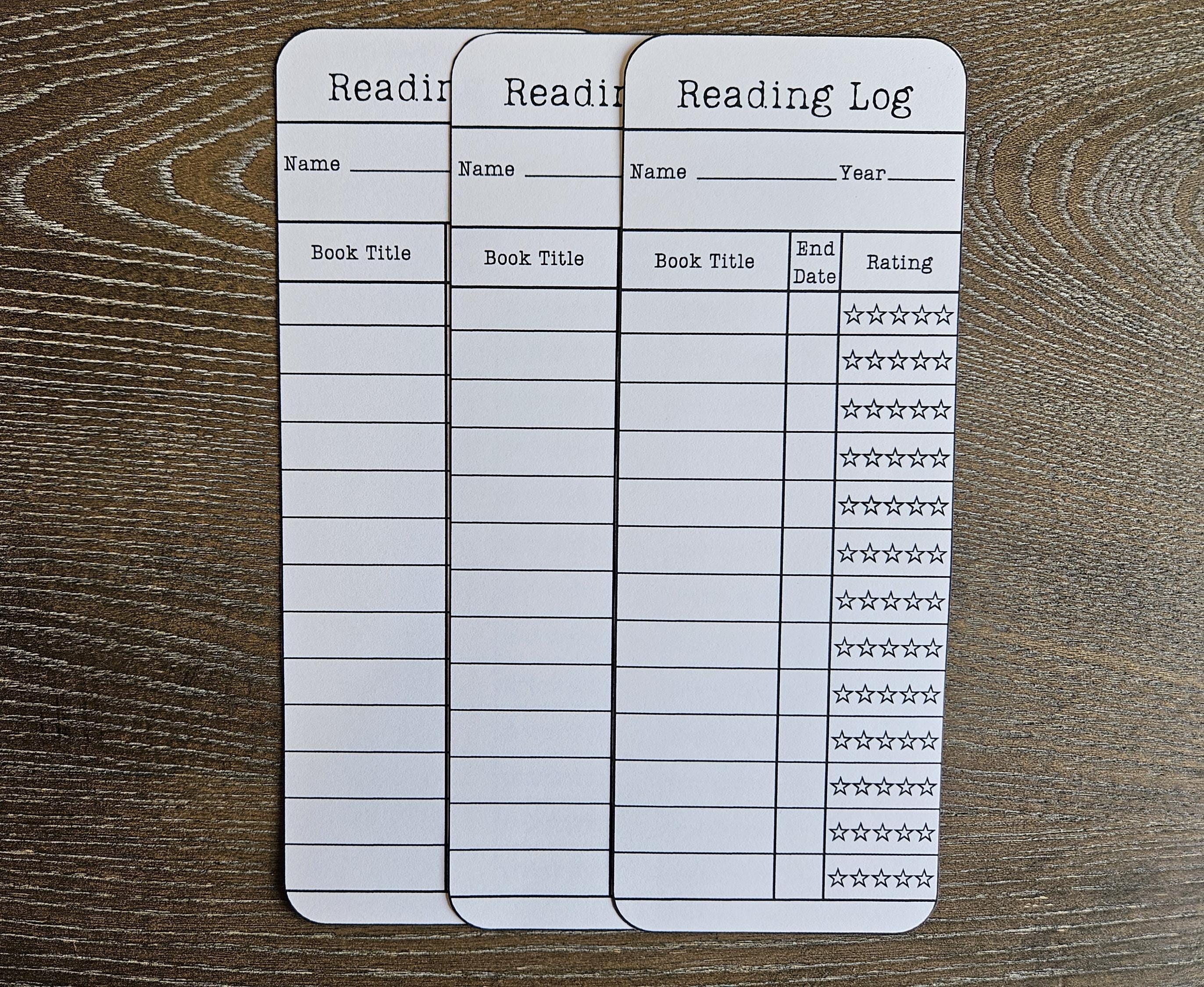 Printable Reading Book Log Bookmark, Library Card Book Tracker, Book ...