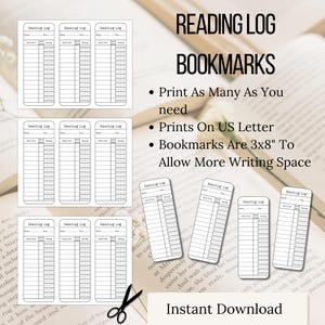 Printable Reading Book Log Bookmark, Library Card Book Tracker, Book ...