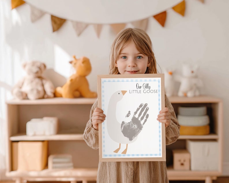 Our Silly Little Goose Handprint Art Printable | Baby Keepsake Gift ...