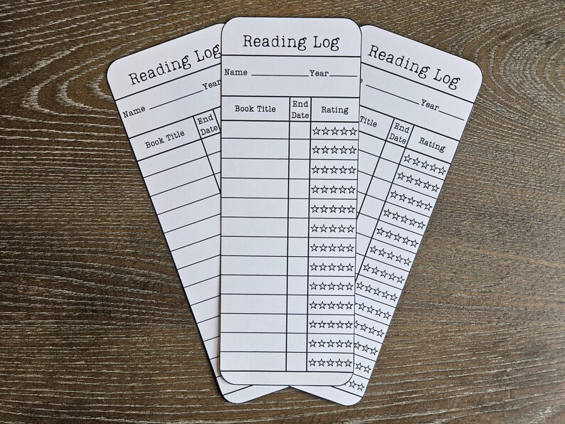 Printable Reading Book Log Bookmark, Library Card Book Tracker, Book ...