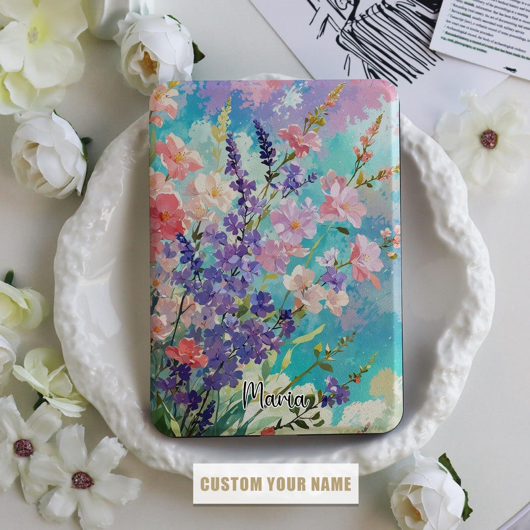 Pretty Flowers Floral Kindle Case Custom Kindle Case With Auto Wake ...