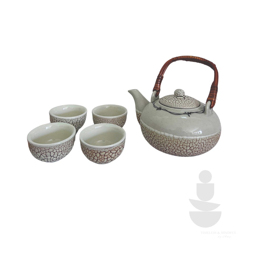 Harmony in Crackle - Bat Trang Teapot Set - Etsy