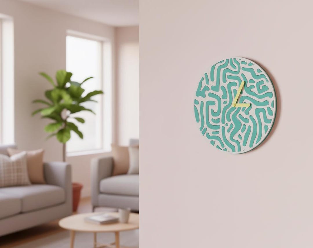 Contemporary Design Wall Clock - Organic Pattern, 3D Wall Art - Etsy