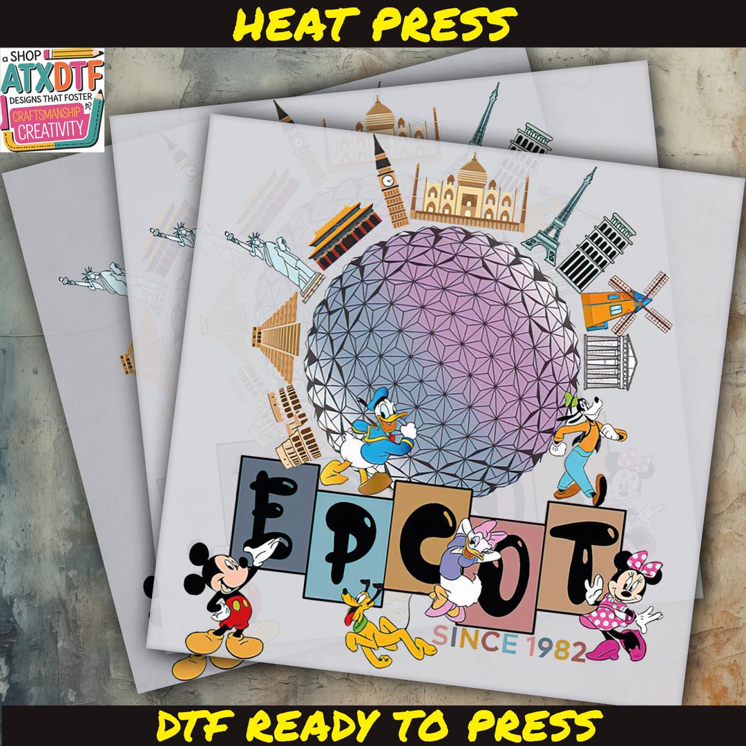 Disney Dtf Transfer, Epcot DTF, Ready to Press DTF Transfer, Disney ...