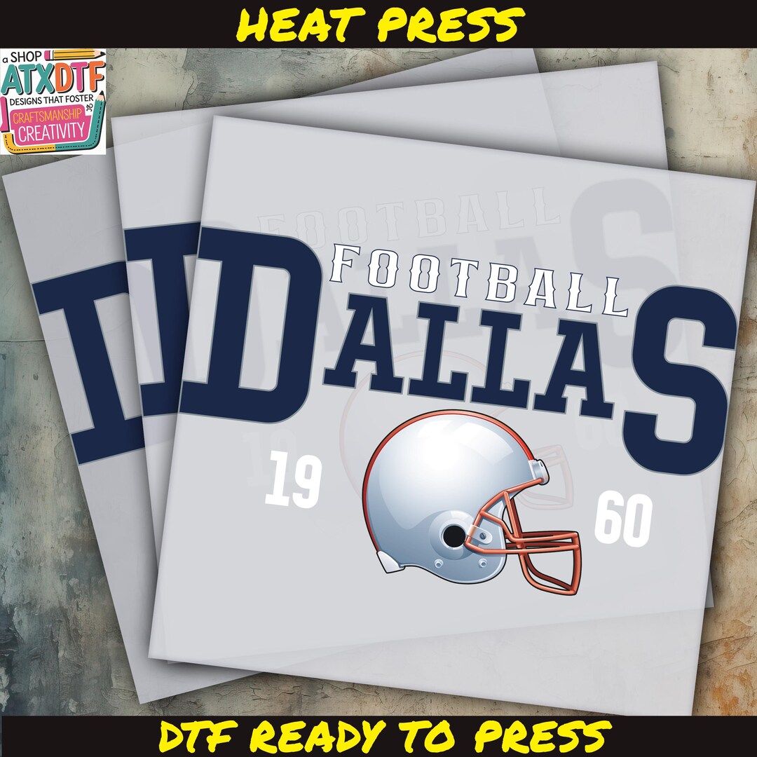 Dallas Football DTF, Dallas DTF Transfer, Ready to Press DTF Transfer ...