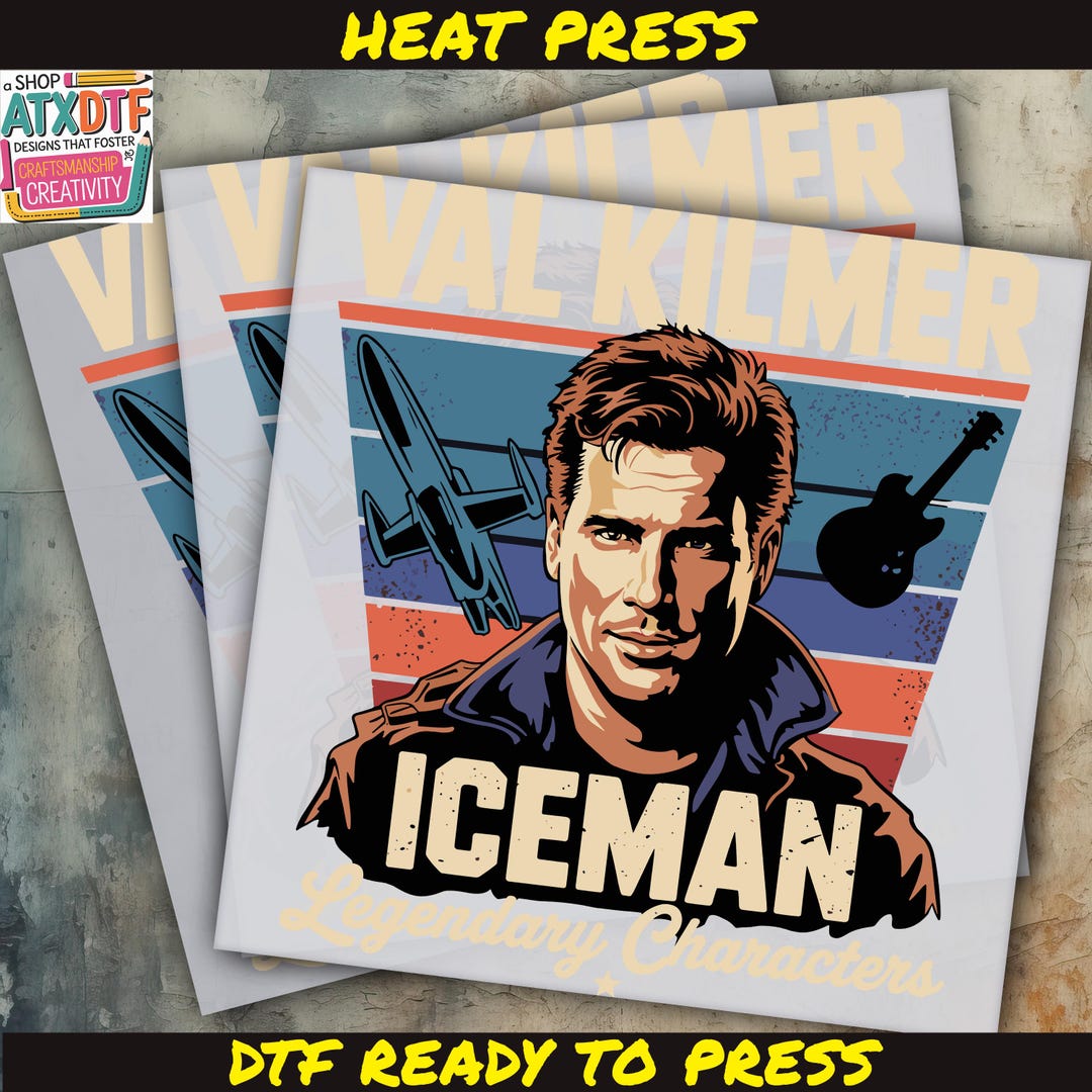 Val Kilmer DTF Transfer, Iceman DTF, Topgun Ready to Press DTF Transfer ...