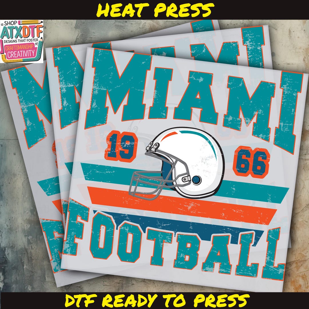 Miami Football DTF Transfer, Miami Football Fan DTF, Ready to Press DTF ...