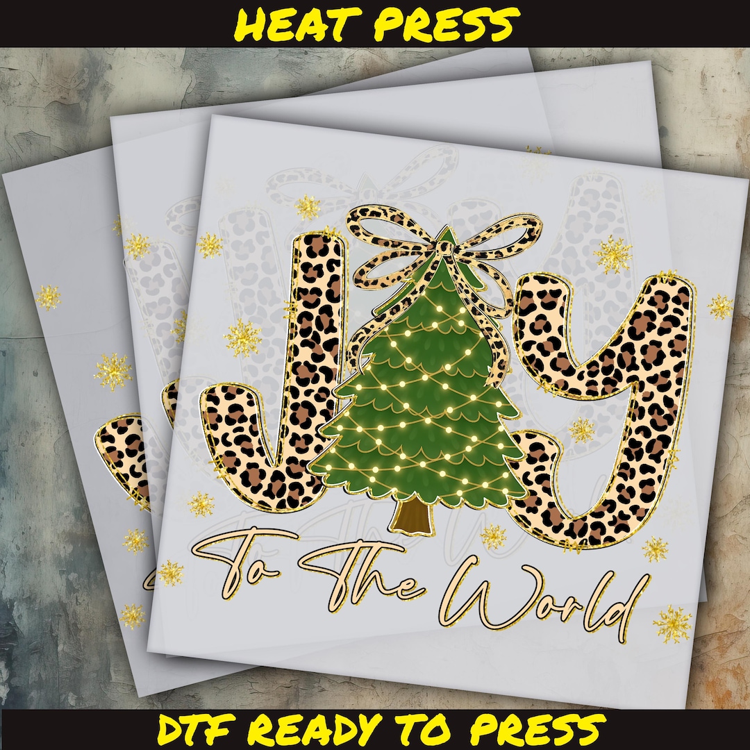 Joy to the World DTF, Not Real Glitter Merry Christmas DTF Heat ...