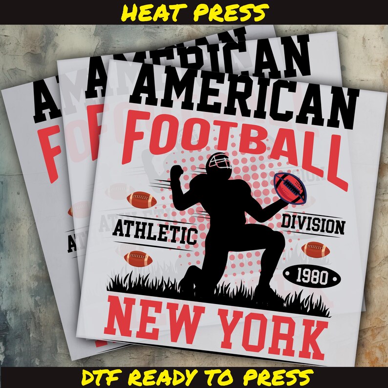 Custom American Football Iron on Decal, Custom Football Text Dtf ...
