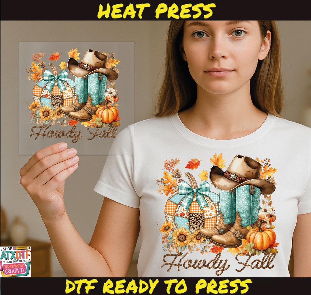 Howdy Fall DTF Transfer,autumn Dtf, Iron on Decal, Christmas DTF, Ready ...