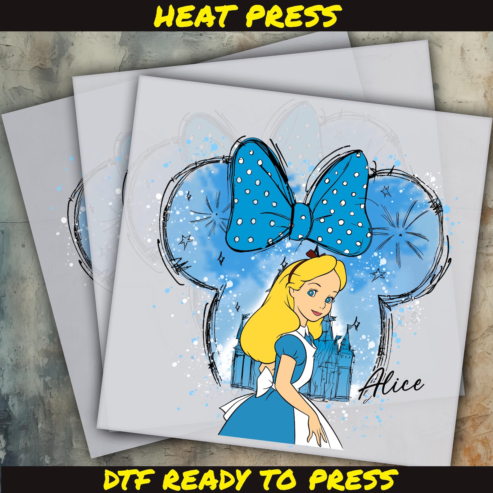 Alice is Dİsney Prencess Dtf Direct to Film Transfer ATX1724 - Etsy