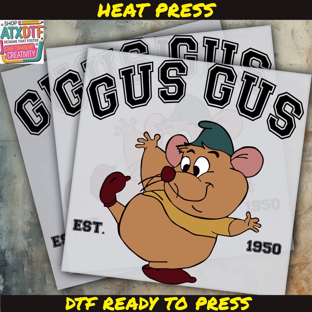 Gus Gus DTF, Disney DTF Transfer, Ready to Press DTF Transfer, Iron on ...