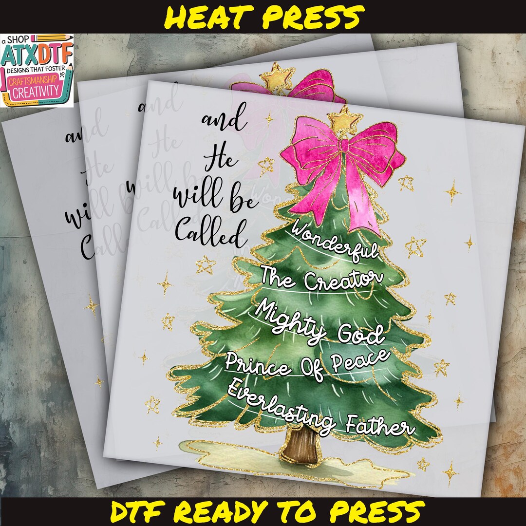 Christmas Tree DTF Transfer, Christmas DTF, Iron on Decal, Ready to ...
