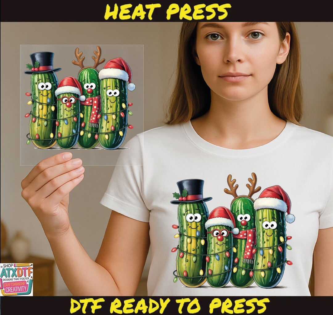 Christmas Pickle Heat Transfer: Ready to Press DTF Decal - Etsy
