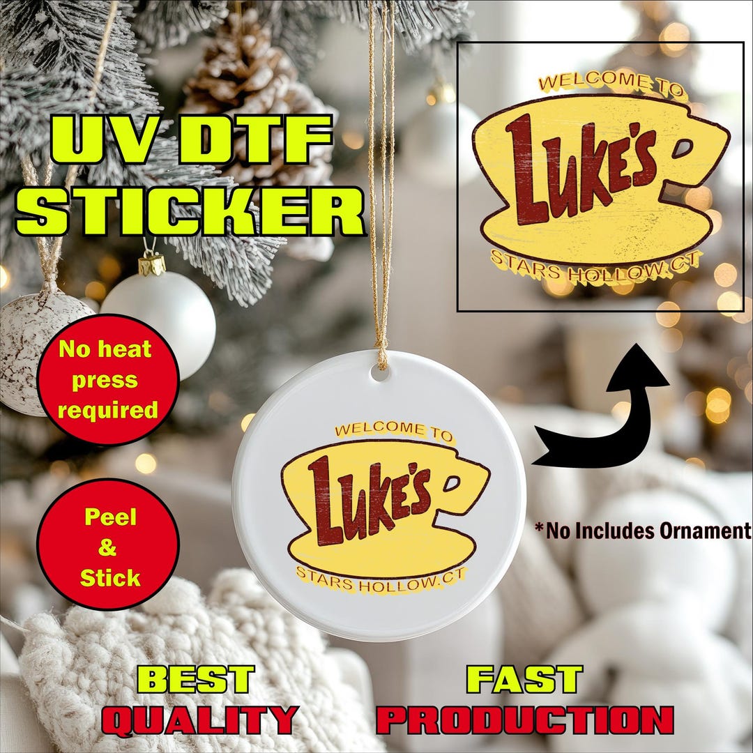 Lukes Diner UV Dtf Ornament Decals, Uvdtf Round Ornament Stickers ...