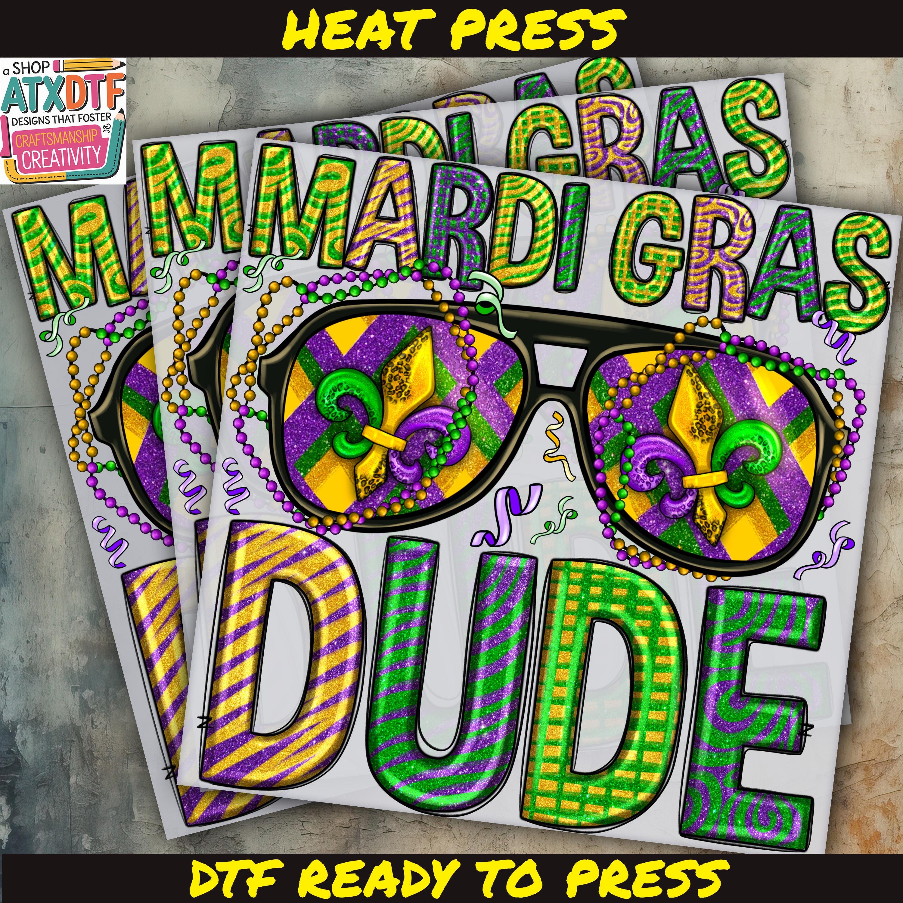 Mardi Gras Dude DTF, Mardi Gras DTF Transfer, Ready to Press DTF ...