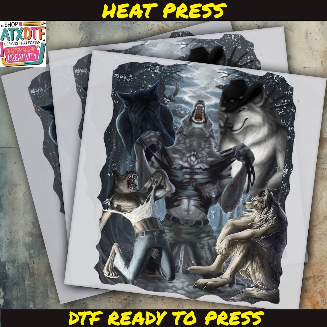 Howling Wolf DTF Transfer, Wolf DTF, Ready to Press DTF Transfer ...