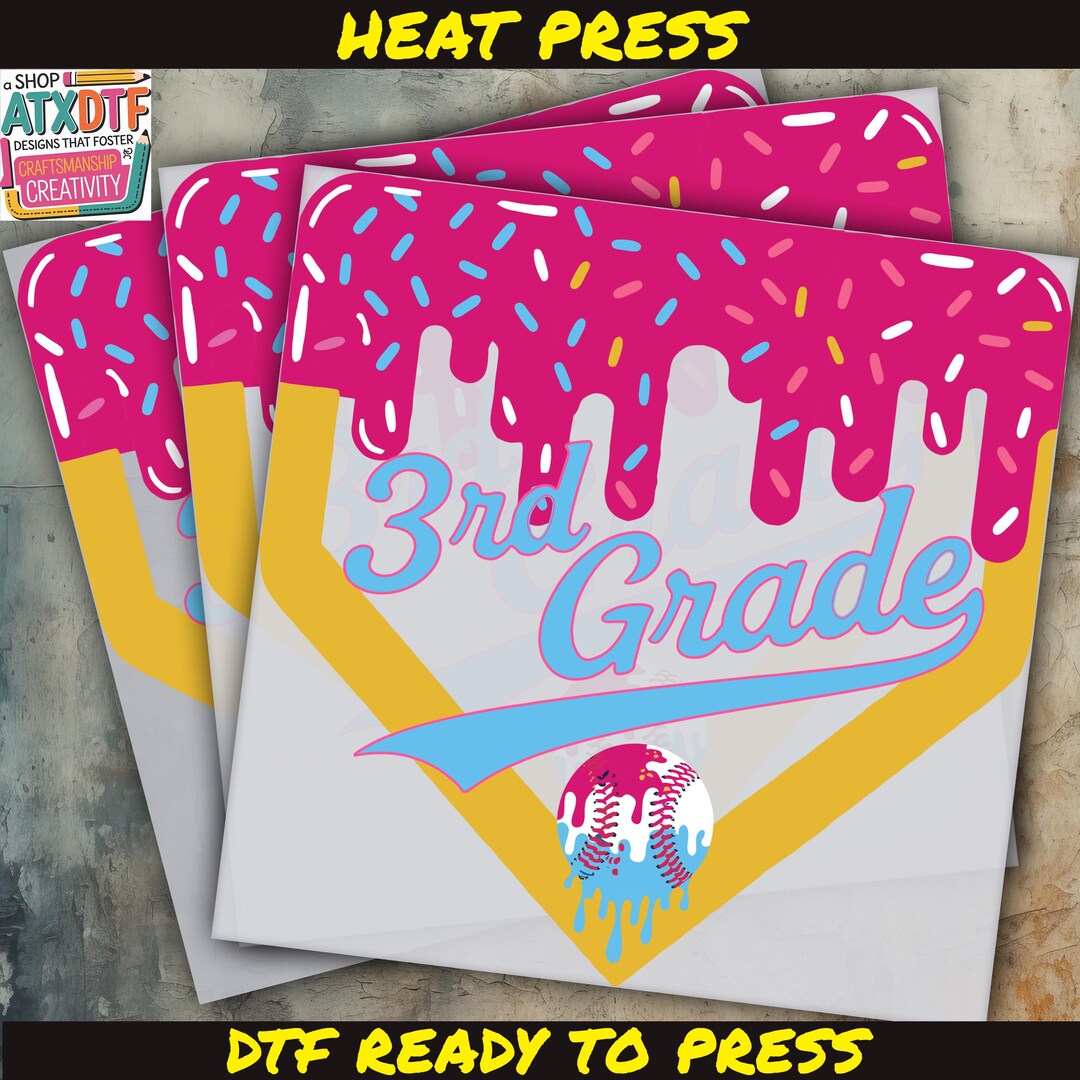 3rd Grade Dtf, Back to School Dtf, Drip School Dtf, Ready to Press ...