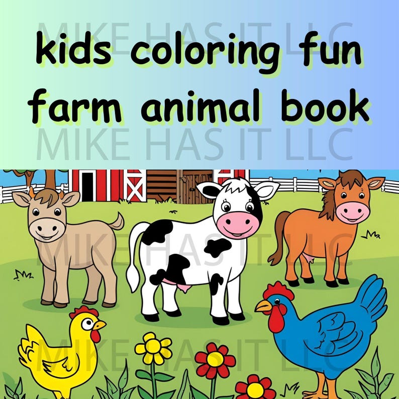 Farm Animals Digital Download Coloring Book 28 Pages - Etsy