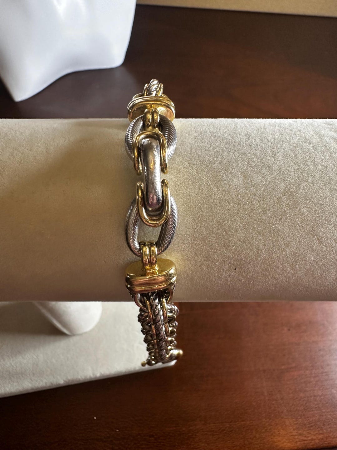 14k Gold Two Tone Yellow & White, Vintage, Fancy Link Lobster Latch ...