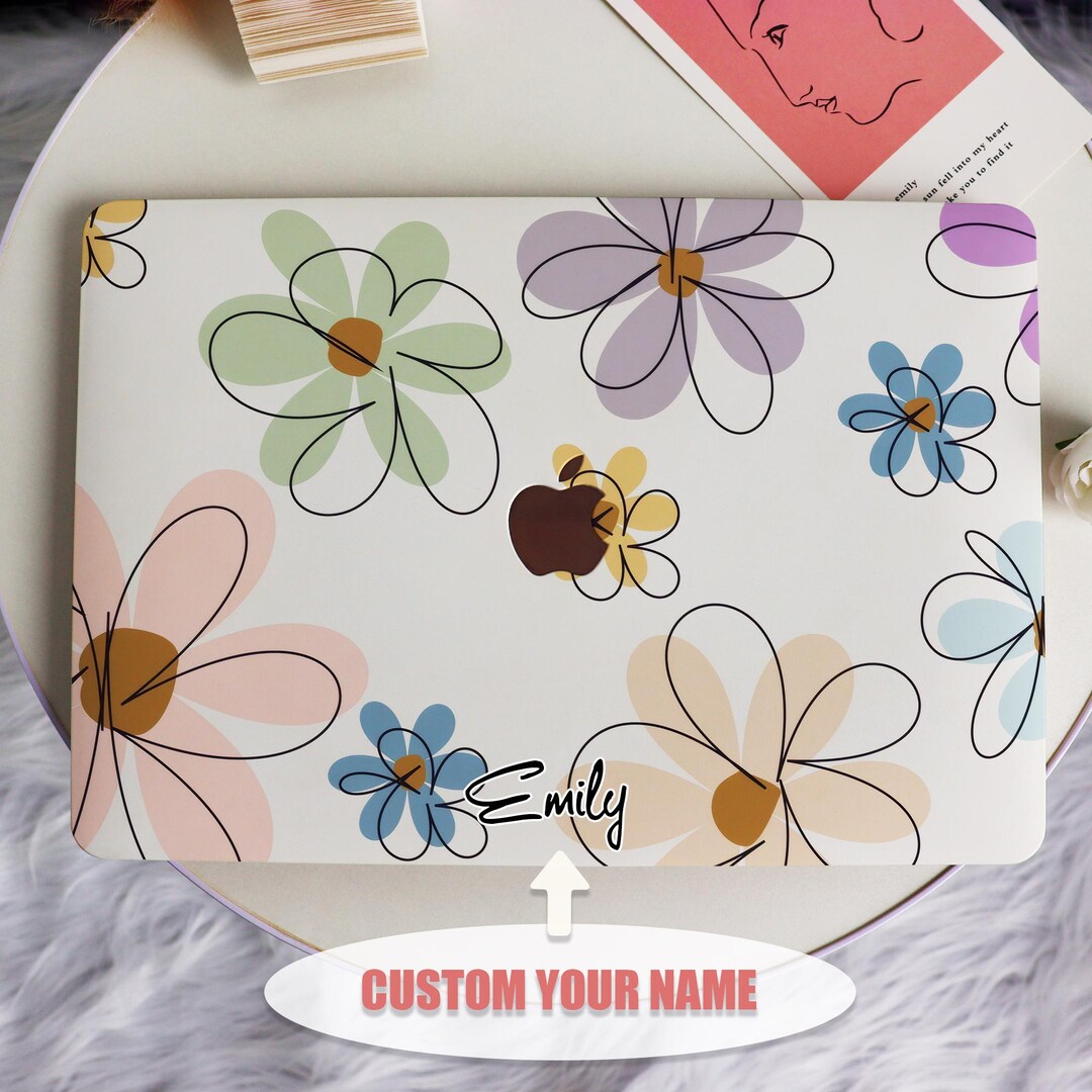 Pastel Petals New Pro Mac Protective Case Personalized Name for MacBook ...