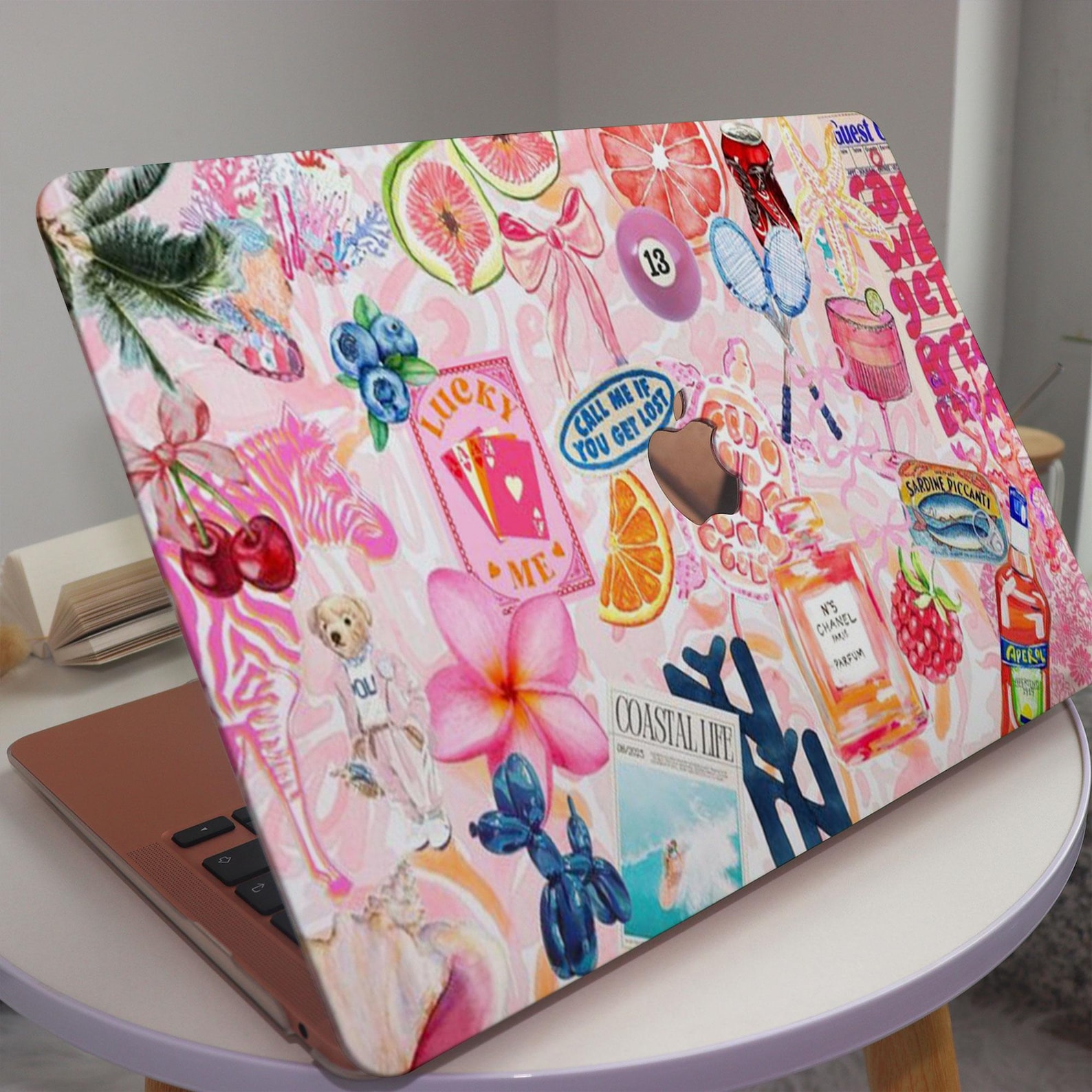 Pink Collage Aesthetics New Pro Mac Protective Case Personalized Name ...