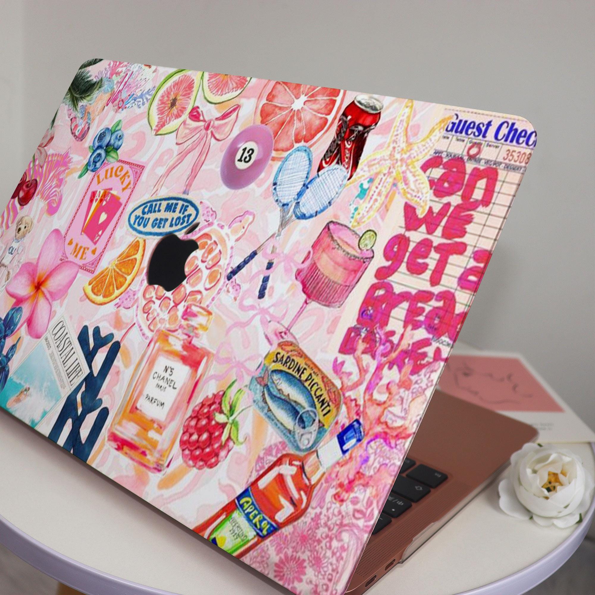 Pink Collage Aesthetics New Pro Mac Protective Case Personalized Name ...