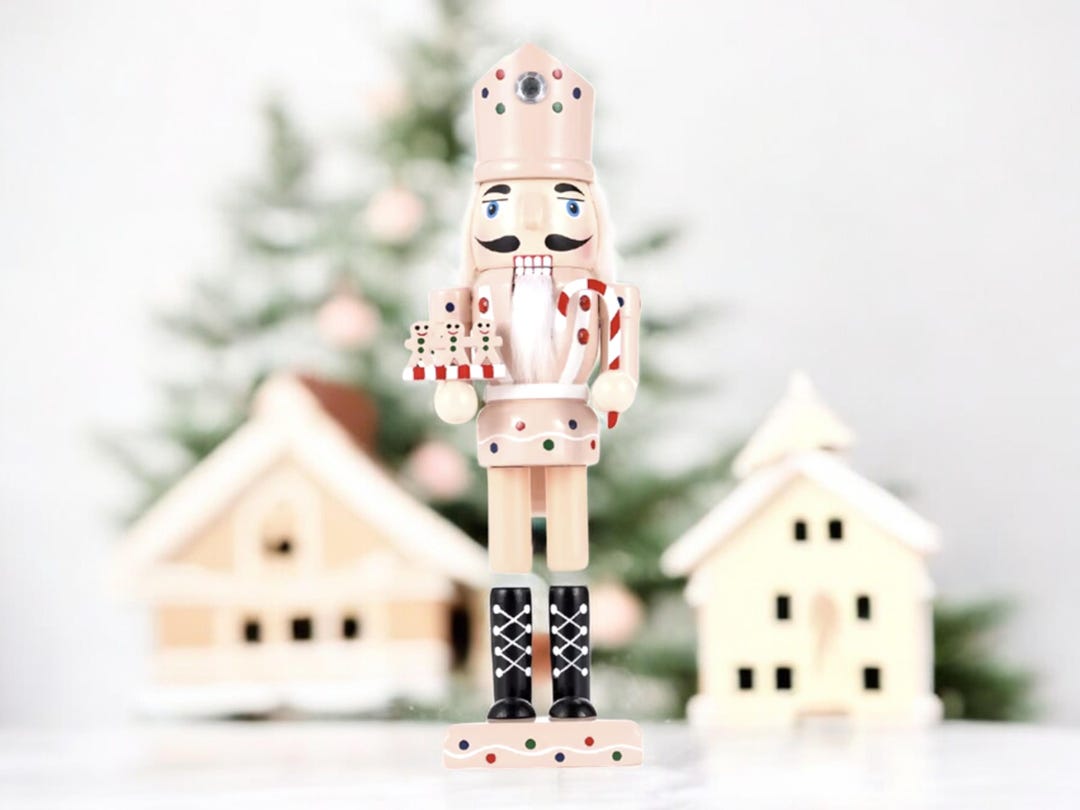 Gingerbread Man Nutcracker 10 Tall Candy Theme Christmas Ornaments Pink ...